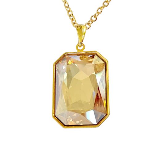 EMERALD CUT PENDANT – GOLDEN SHADOW | Crystalistic