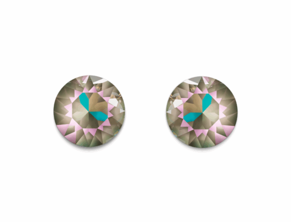 STERLING ARMY GREEN CRYSTAL STUDS | Crystalistic